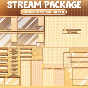 ANIMATED Stream Package: Lo-fi Aesthetic Potatoes Twitch Overlay, Sweet ...