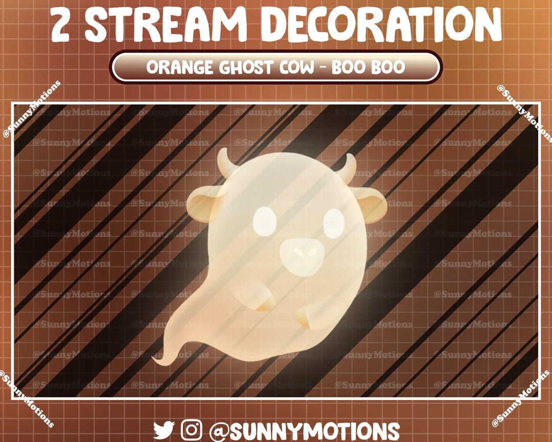 2 Animated Stream Decoration: Orange Fall Boo Boo Ghost Milk Cow Twitch ...