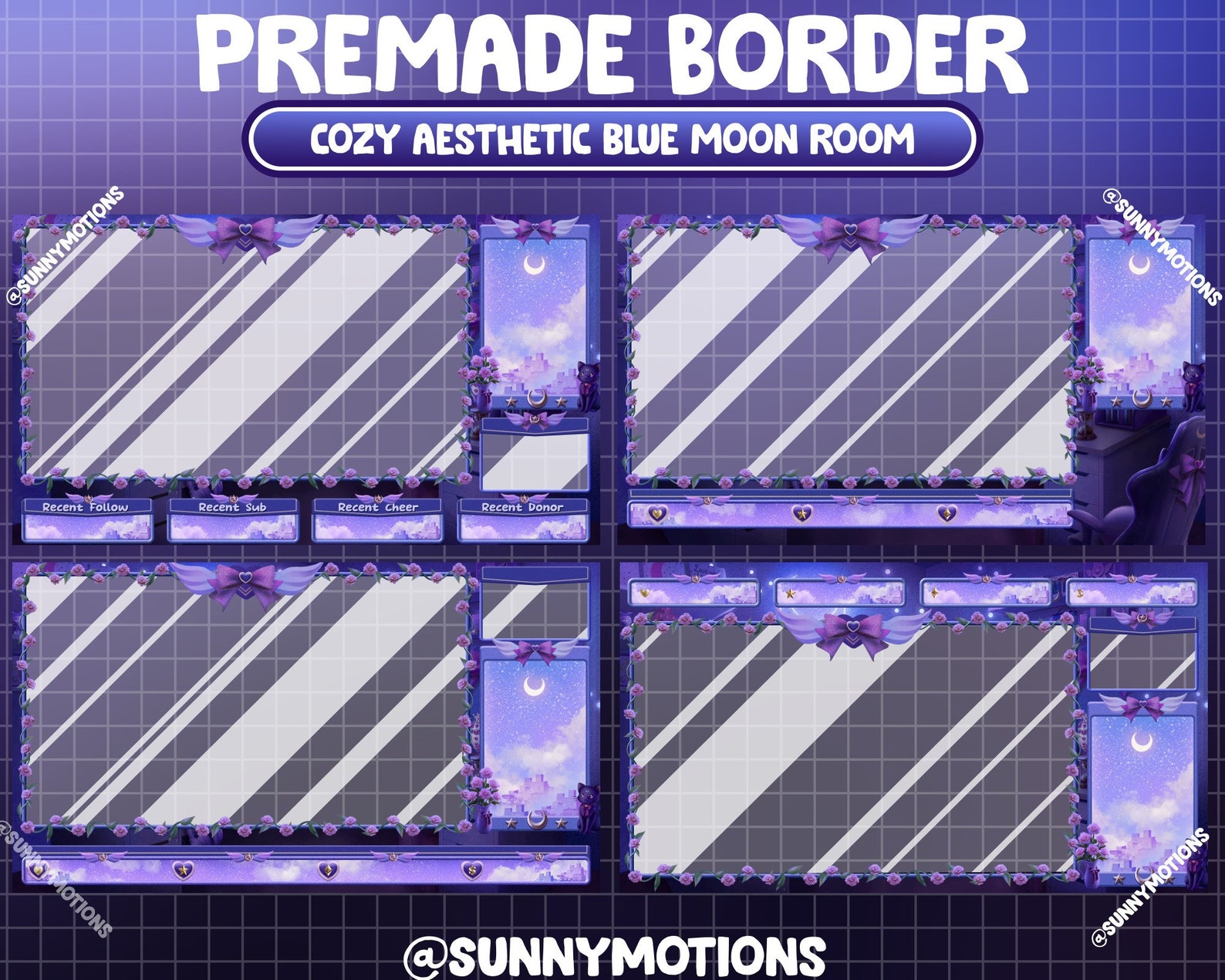 ANIMATED Twitch Overlay Stream Package: Lo-fi Vibe Aesthetic Plant Room ...