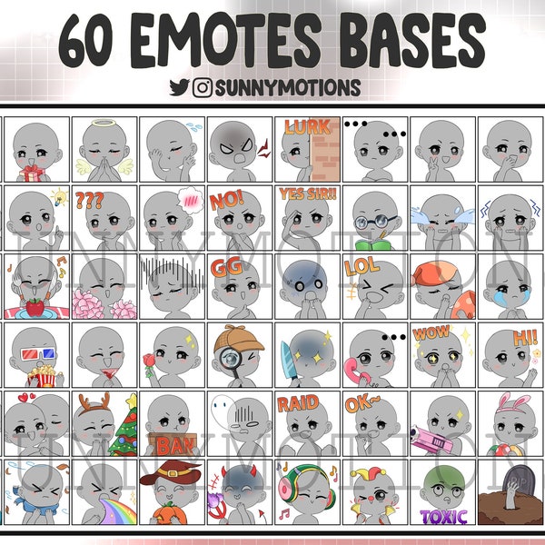 Emote Template Male - Etsy
