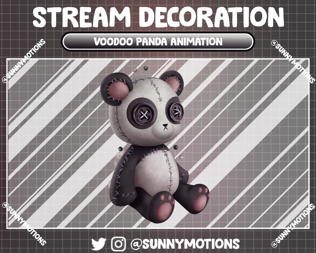 Animated Stream Decoration Animal Soft Plushy Toy: Voodoo Panda, Dark ...