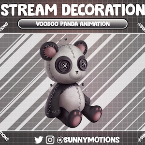 Animated Stream Decoration Animal Soft Plushy Toy: Voodoo Panda, Dark ...