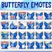 30 Cute Kawaii Blue Butterfly Twitch Discord Emotes / Animal - Etsy