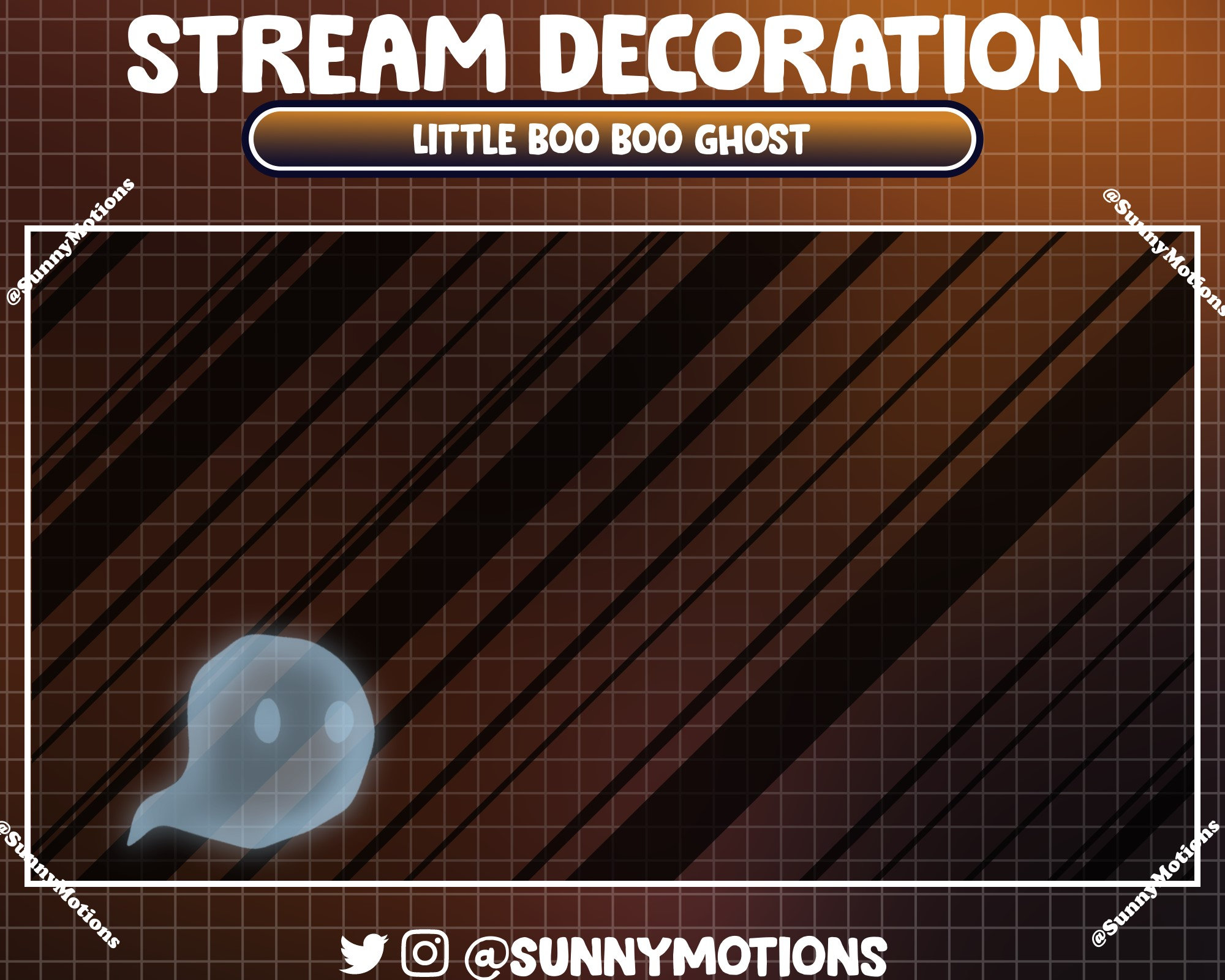 2x Animated Stream Decoration: Pastel Blue Boo Boo Ghost Twitch Overlay ...