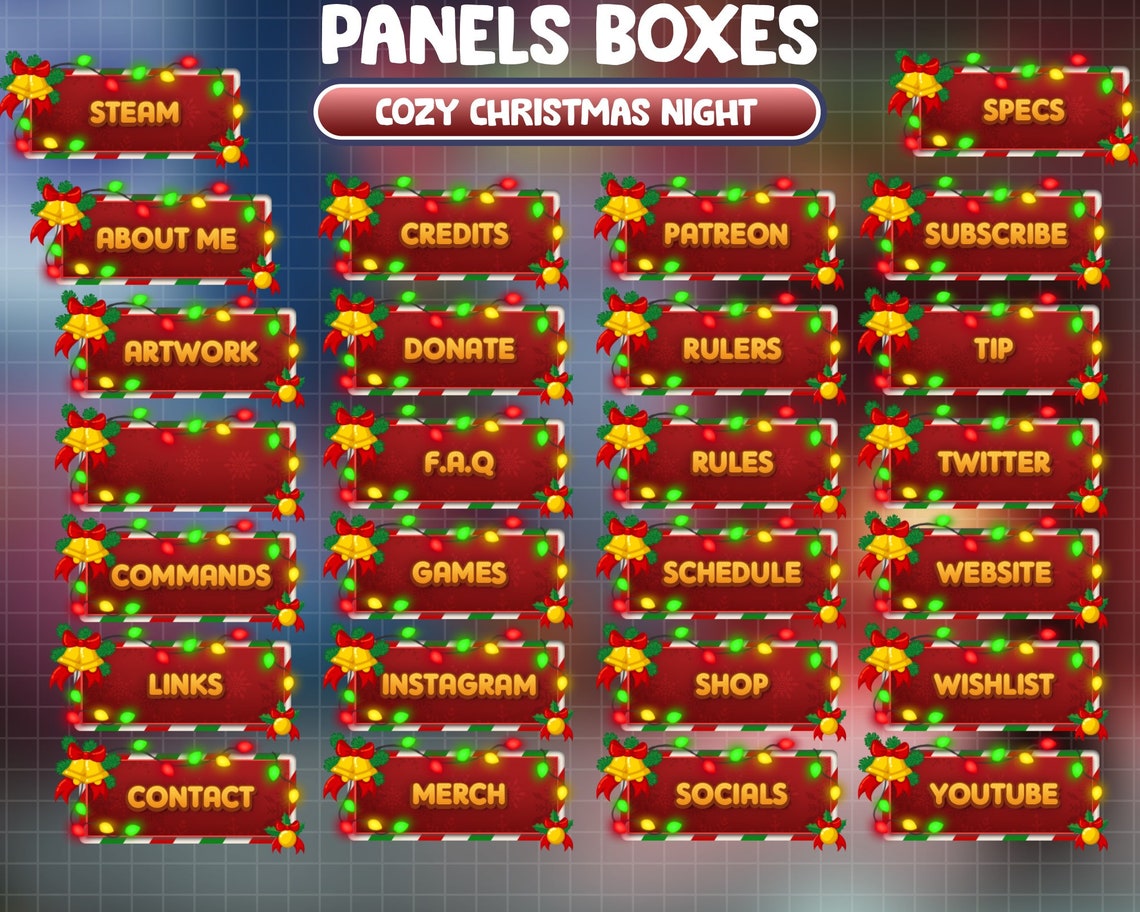 ANIMATED Twitch Stream Overlay Package / Christmas Night / Aesthetic ...