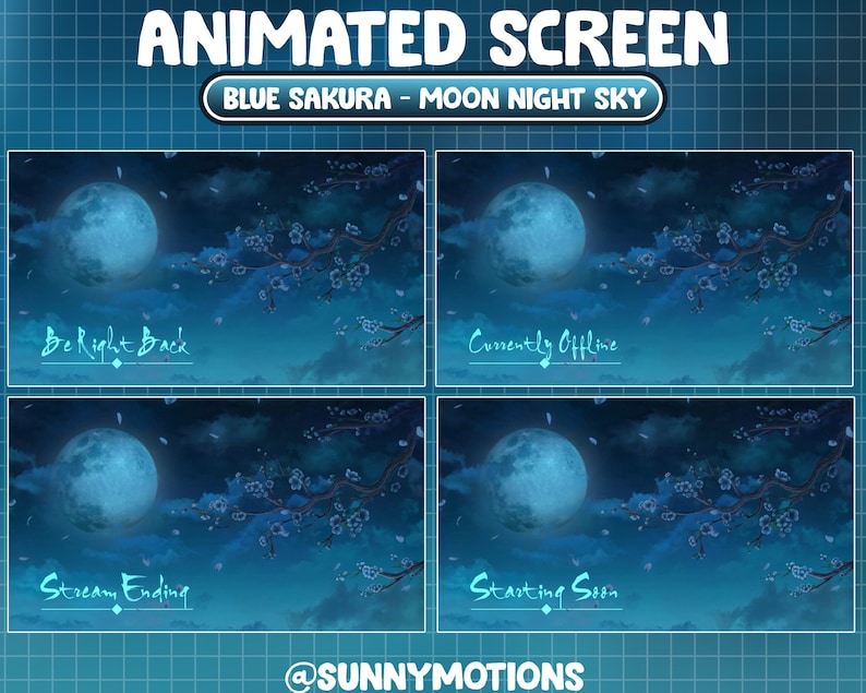 Animated Twitch Stream Package Overlay / Dark Navy Blue - Etsy