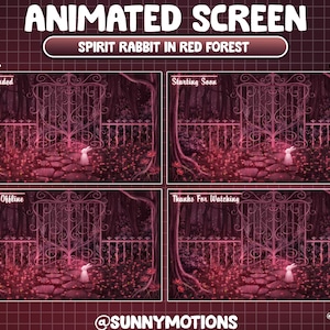 Full Animated Stream Package Twitch Overlay: Spirit Red Blood Bunny in ...