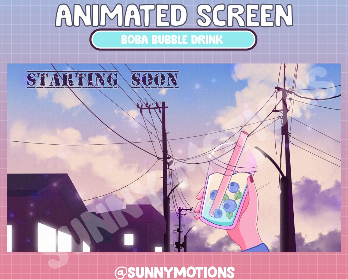 Animated Boba Bubble Drink Twitch Screen Overlay / Chill Scene / Relax ...