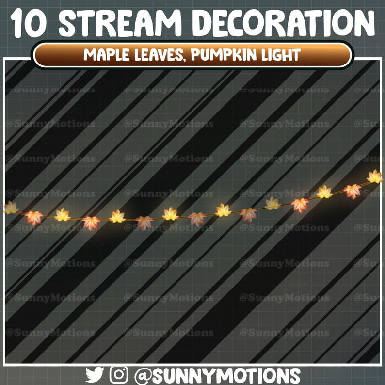 10 Animated Stream Decoration: Aesthetic Autumn Pumpkin, Maple Leaf ...