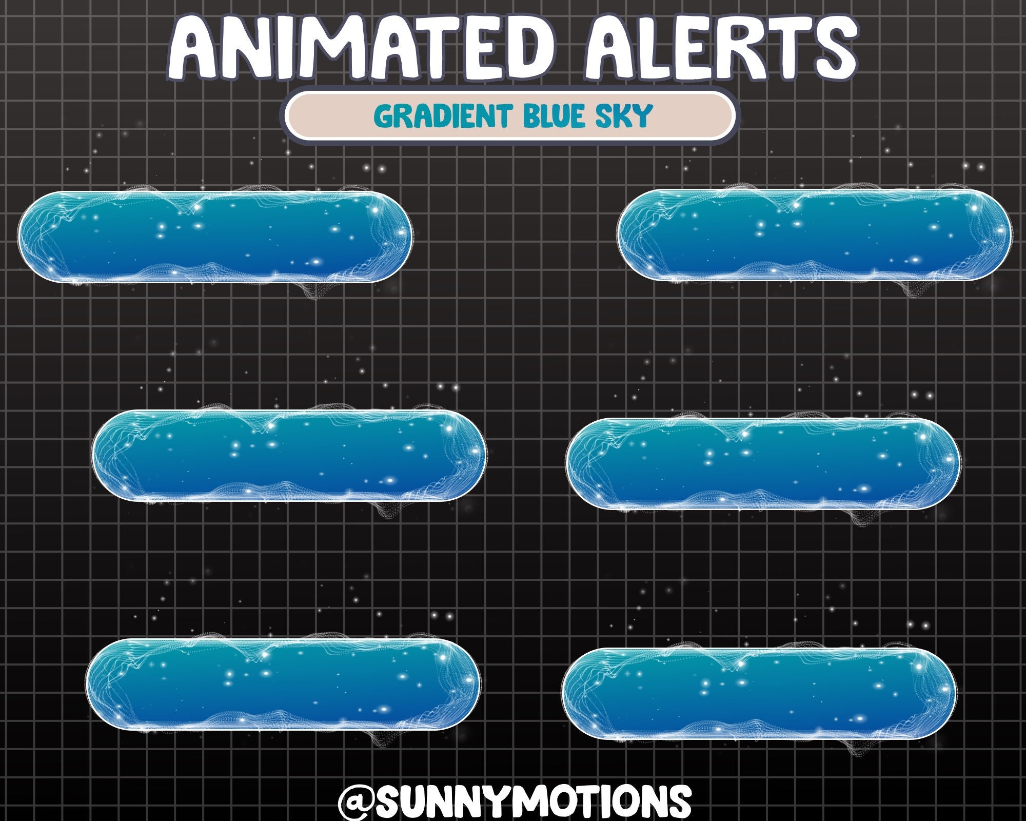 6x Animated Stars Falling in Gradient Blue Sky Twitch Alerts Overlay ...