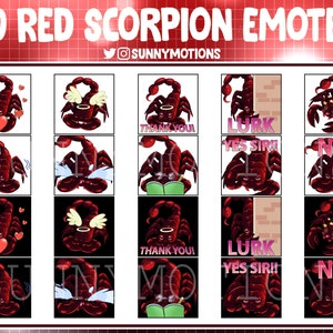 60 Cute Red Scorpions Twitch Emotes, Discord Streamer, Kawai Predatory ...