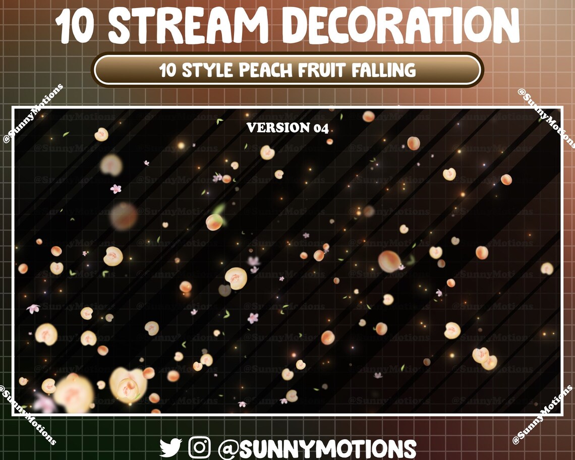 Glow Garden Peach Fruit Falling Animated Stream Decoration, Sweet ...