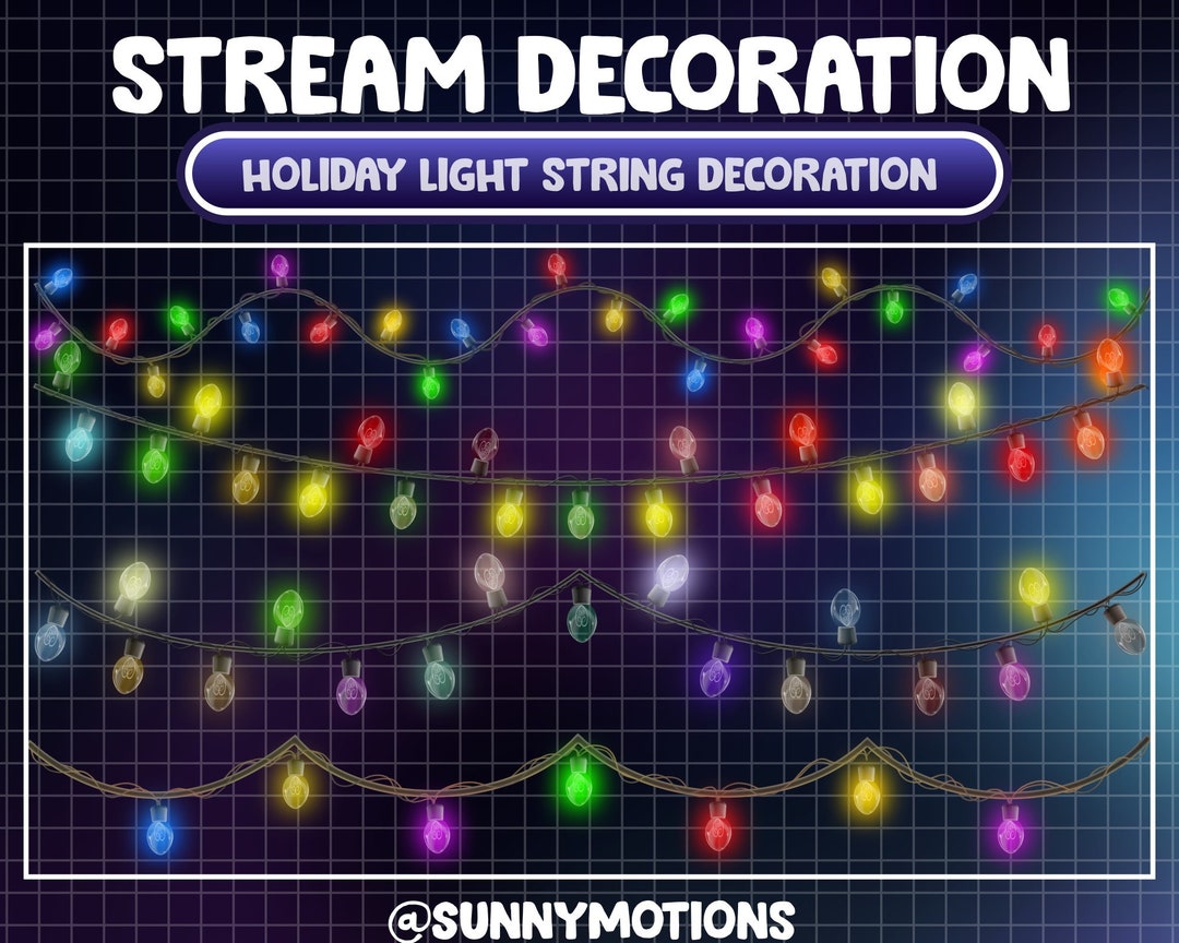 8x Animated Stream Decoration: Christmas Light String / Winter Cozy ...