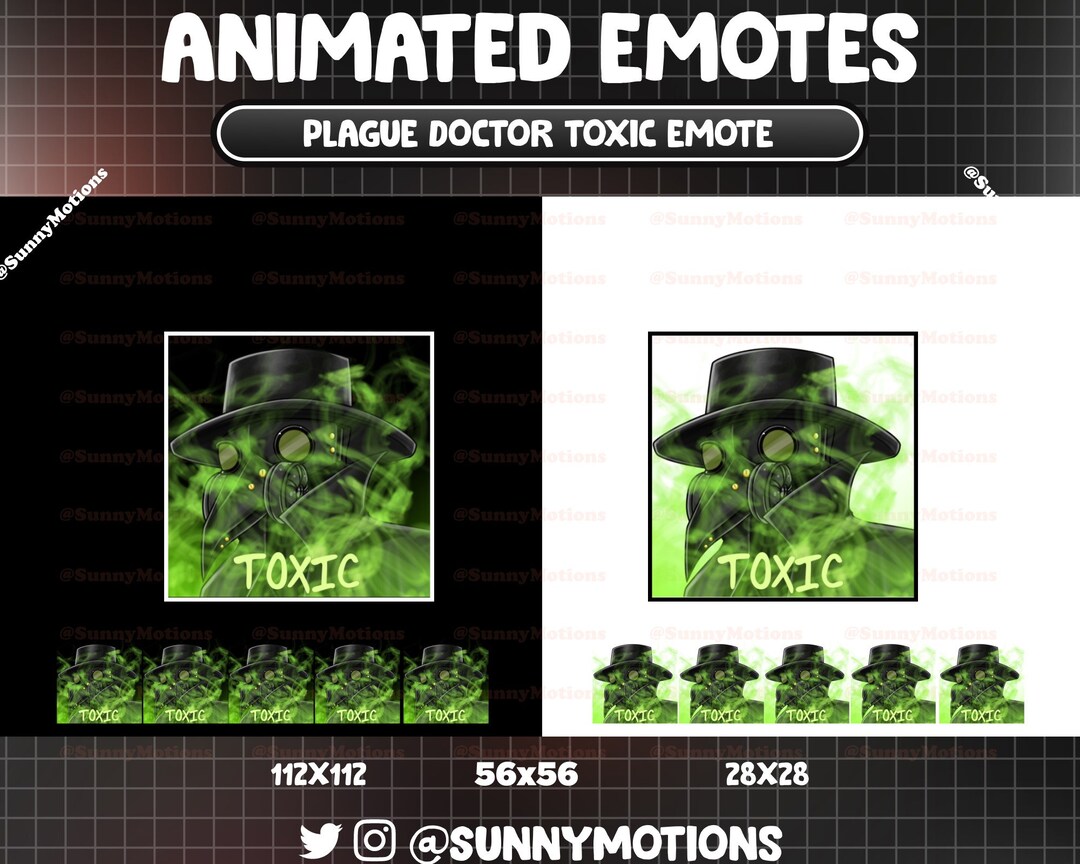 Plague Doctor Green Toxic Gas Mask Animated Twitch Emotes, Kawaii ...