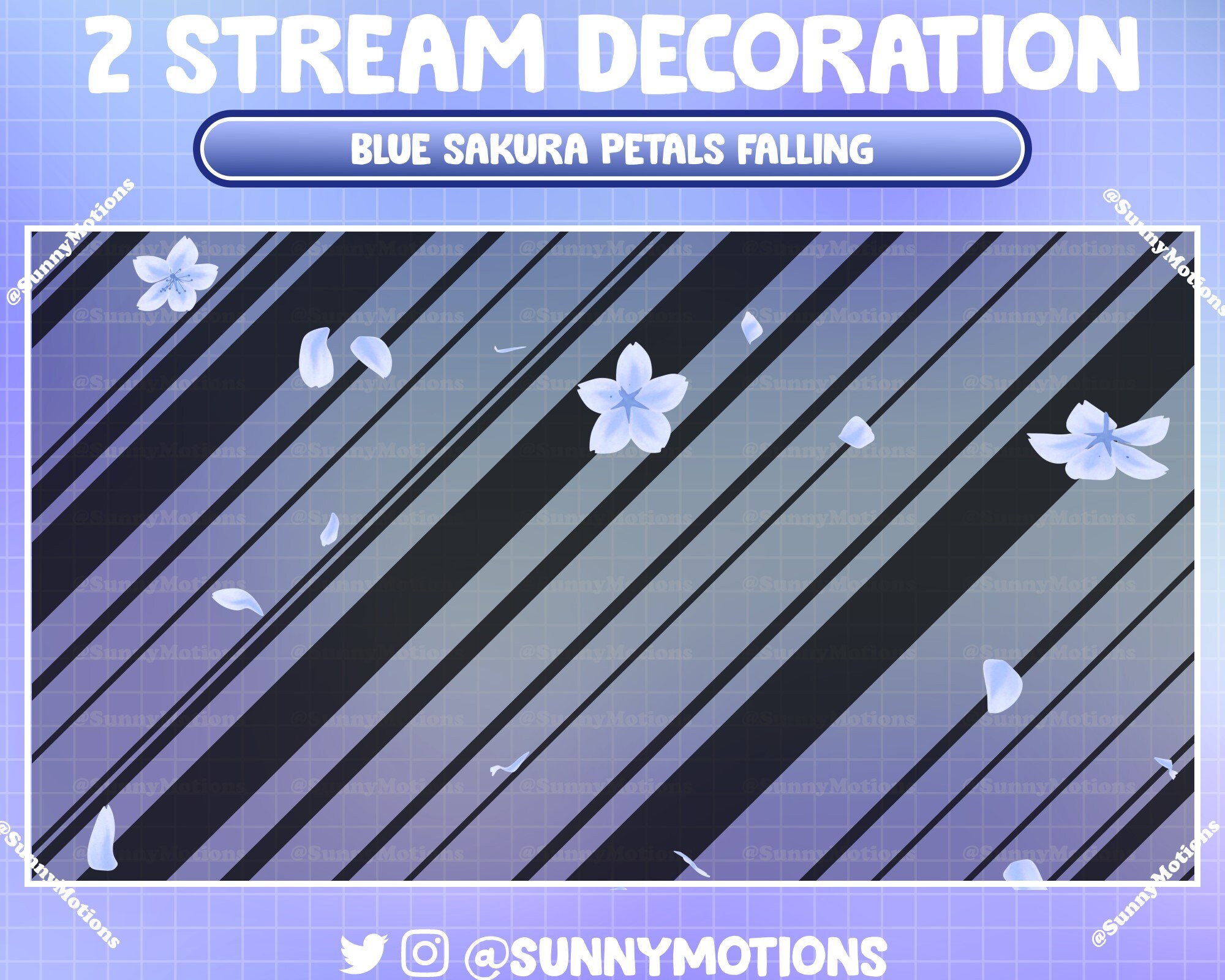 2 Animated Stream Decoration: Kawaii Spring Japanese Cherry Blossom ...