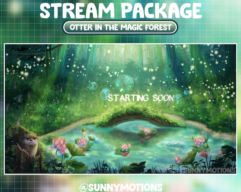 ANIMATED Stream Package / Otter in the Hole Tree / Magical Yellow Fairy ...