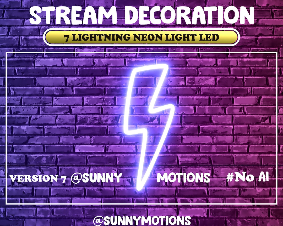 7 Animated Stream Decoration: Colorful Lightning Bolt Led Neon Light ...