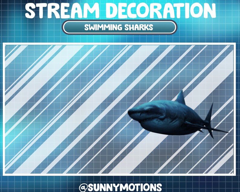 Animated Stream Decoration Swimming Sharks / Fantasy Underwater World ...