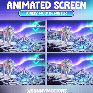 FULL ANIMATED Twitch Stream Package / Winter Wolf in Glowing Spirit ...