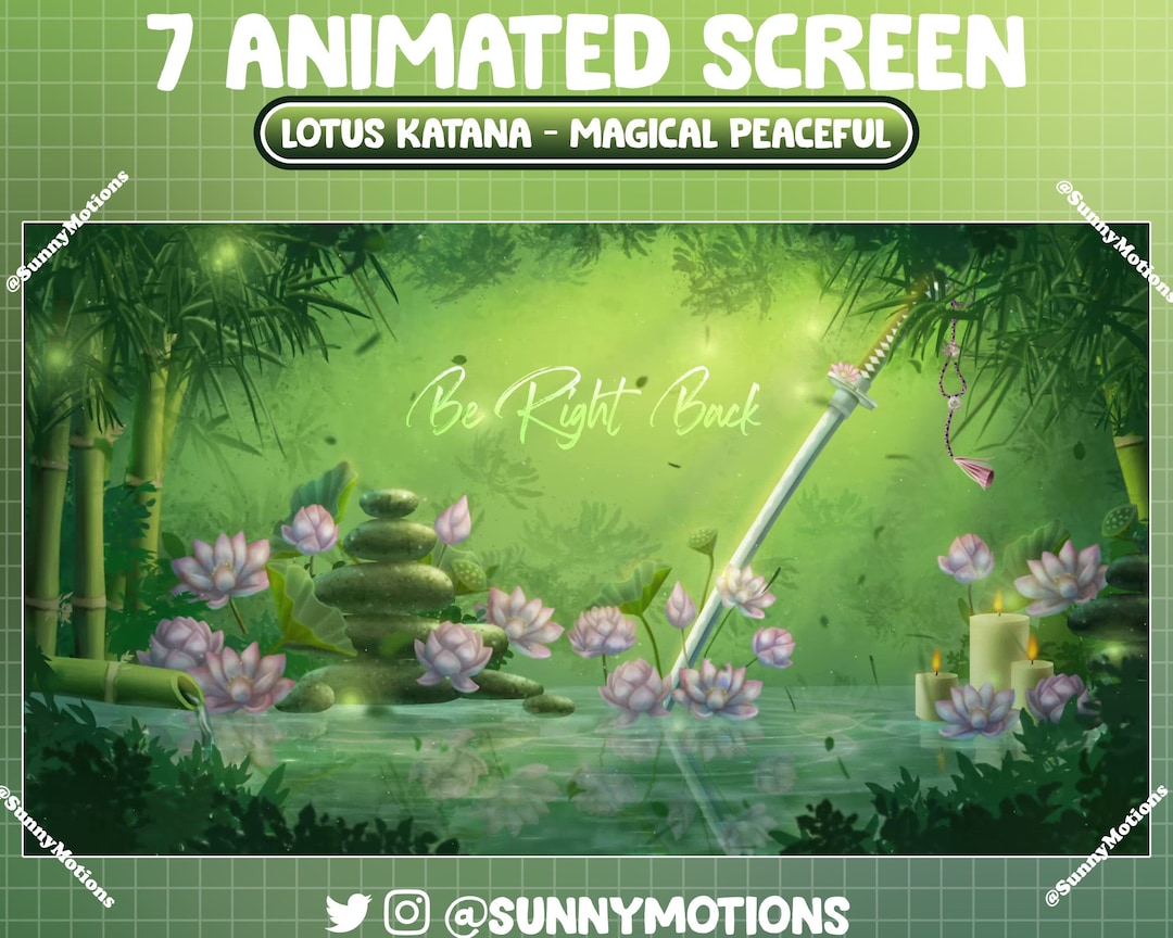 Animated Japanese Katana Twitch Screen Overlay, Buddha's Peaceful ...