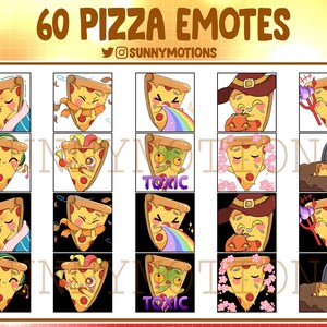60 Cute Pizza Twitch Emotes, Discord, Streamer, Kawai Yummy Pizza Slice ...