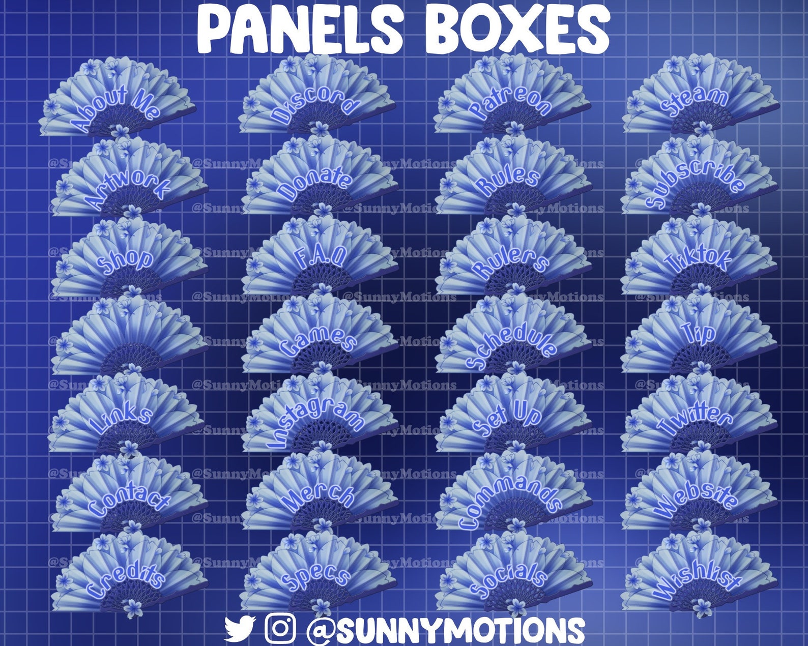 ANIMATED Stream Package: Aesthetic Lo-fi Dark Night Blue Desk, Cherry ...