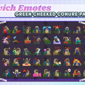 50 Kawaii Green Cheeked Parakeet Twitch Emotes, Pineapple Conure Parrot ...