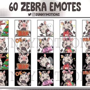 Cute Grévy's Zebra Twitch Emotes Discord, Streamer, Kawai African ...
