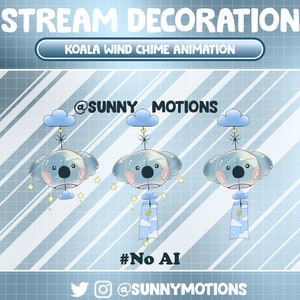 3 Animated Twitch Stream Decoration Animal: Kawaii Cozy Cute Koala Bear ...