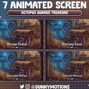 7 Animated Horror Purple Blue Octopus Guards Treasure Chest Twitch ...