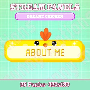 26x Twitch Cute Yellow Chicken Box Panels / Badges / Kawaii Animal ...