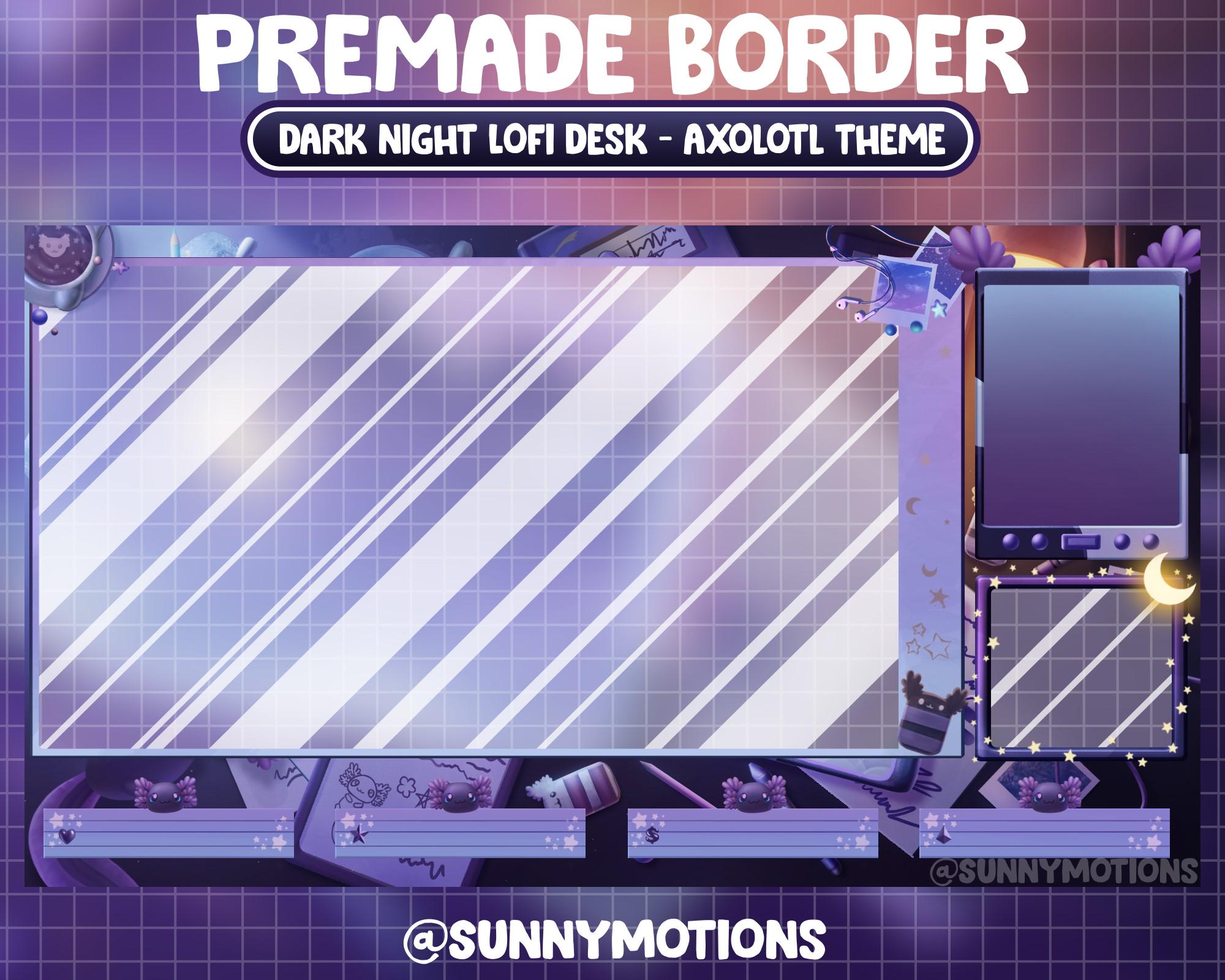 Animated Twitch Stream Package Overlay: Galaxy Dark Purple Lo-fi Study ...