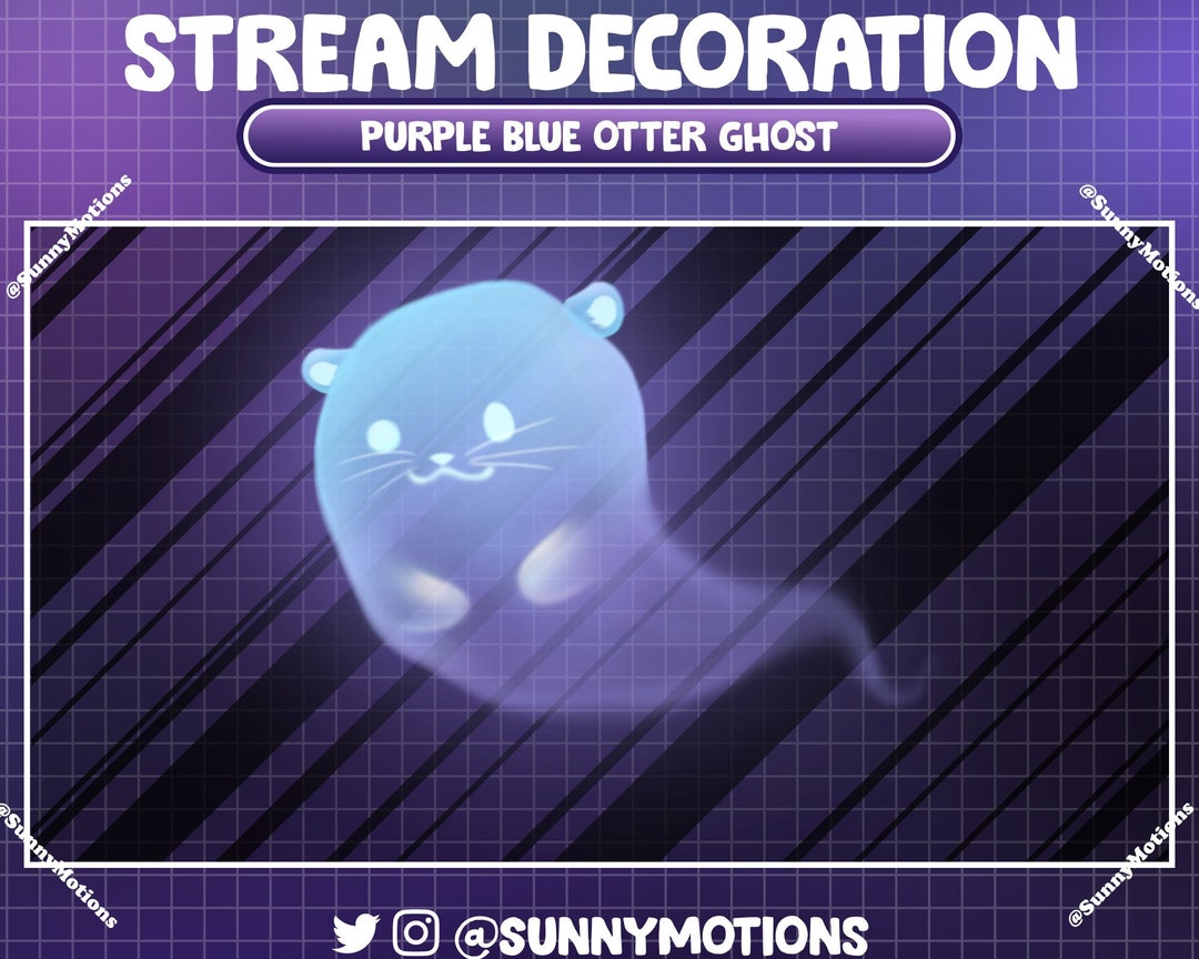 1 Animated Stream Decoration: Aesthetic Purple Teal Otter Ghost ...