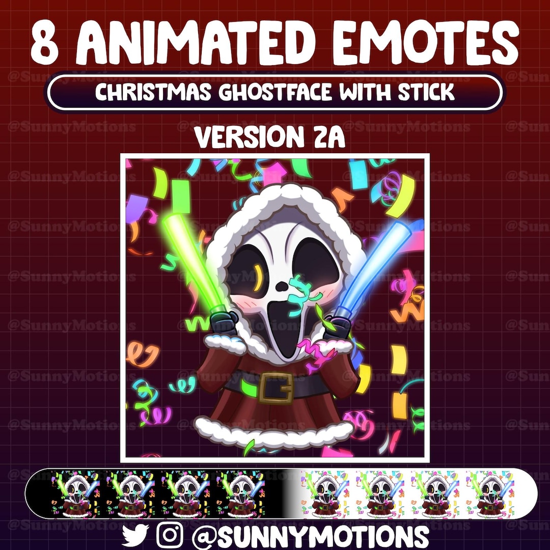 Animated Twitch Emotes: Scary Ghostie Face Light Stick, Kawaii ...