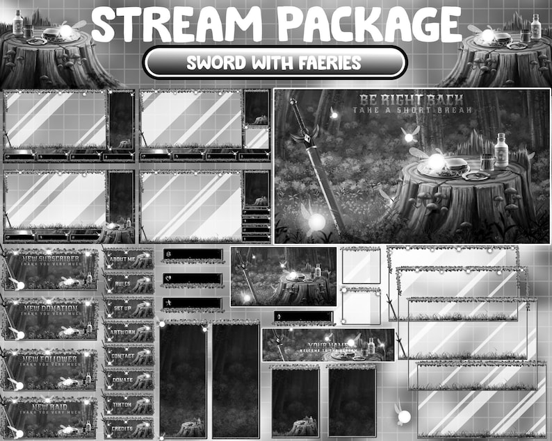 ANIMATED Stream Package / Warrior Fantasy Sword Twitch Overlay - Etsy