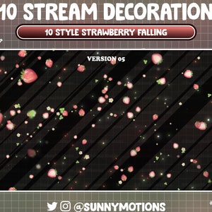 Glow Garden Strawberry Fruit Falling Animated Stream Decoration, Summer ...