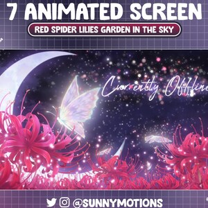 Animated Red Spider Lily Garden the Sky Twitch Screen Overlay, Starry ...