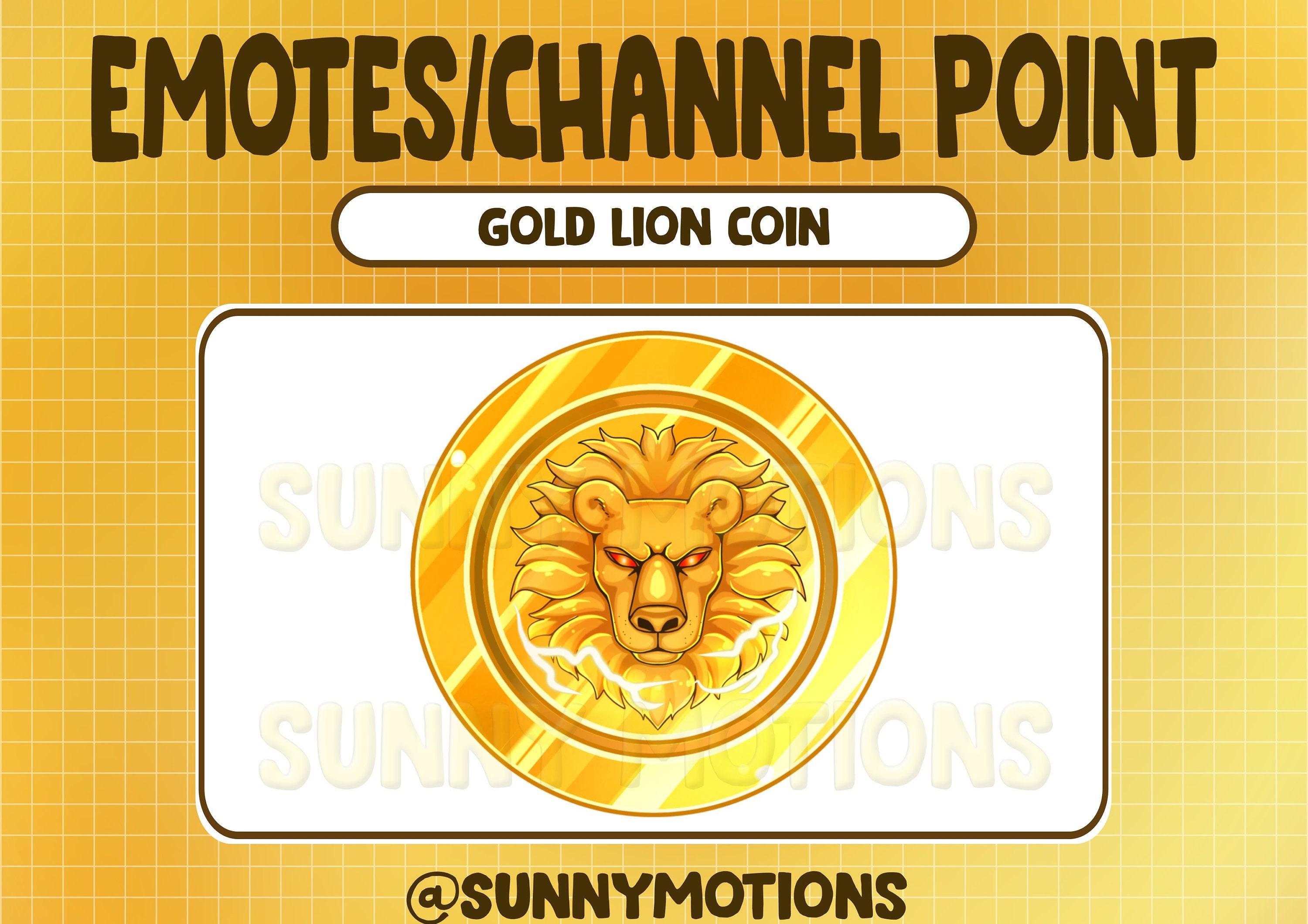 Twitch Cool Gold Lion Coin Emotes / Channel Points / Kawaii / | Etsy