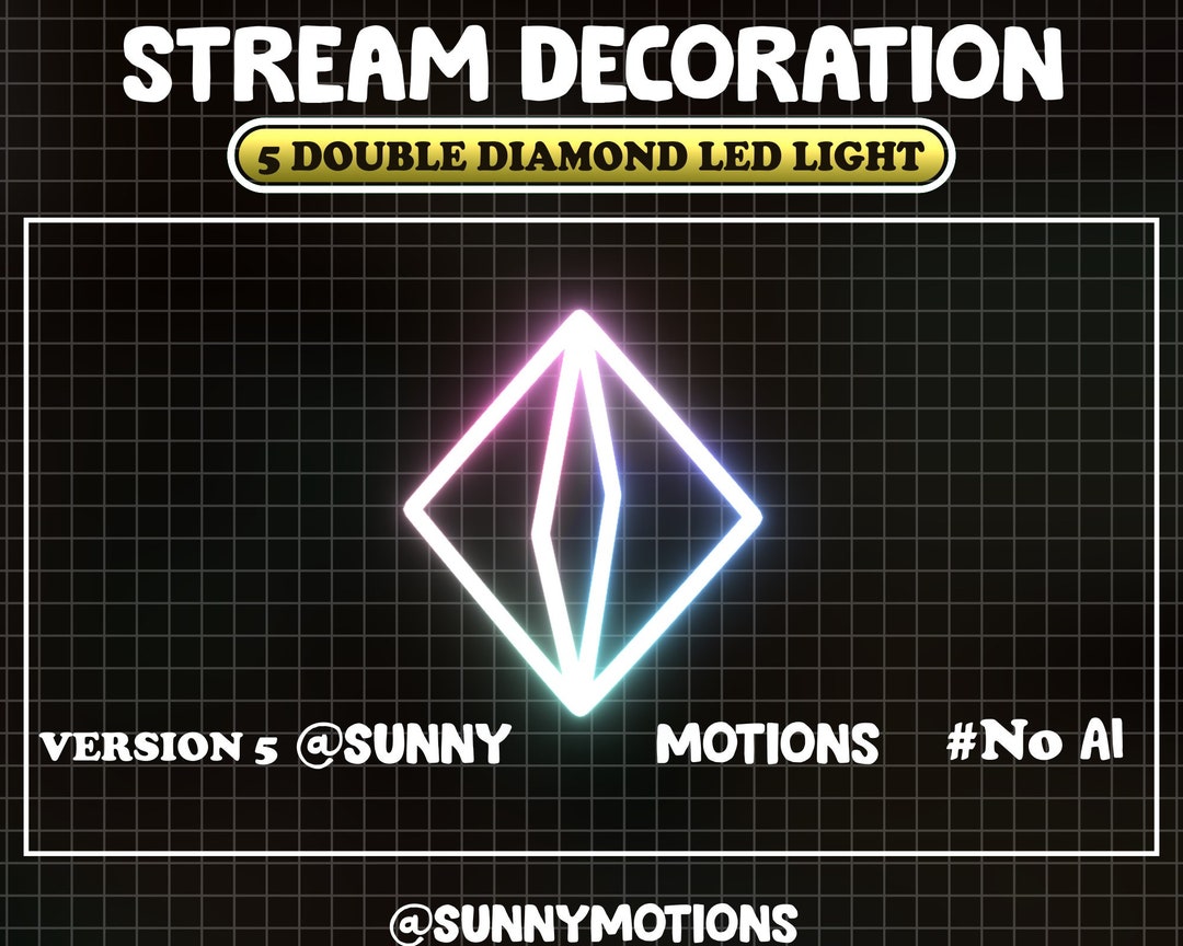 5x Animated Stream Decoration: Colorful Neon Double Diamond Light ...