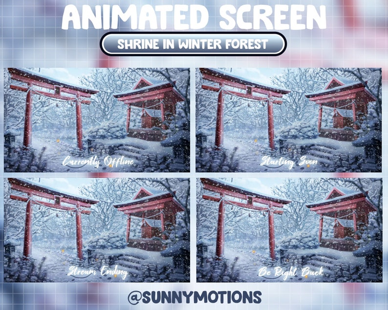 Animated Twitch Stream Package Overlay / Aesthetic Shrine Japanese ...