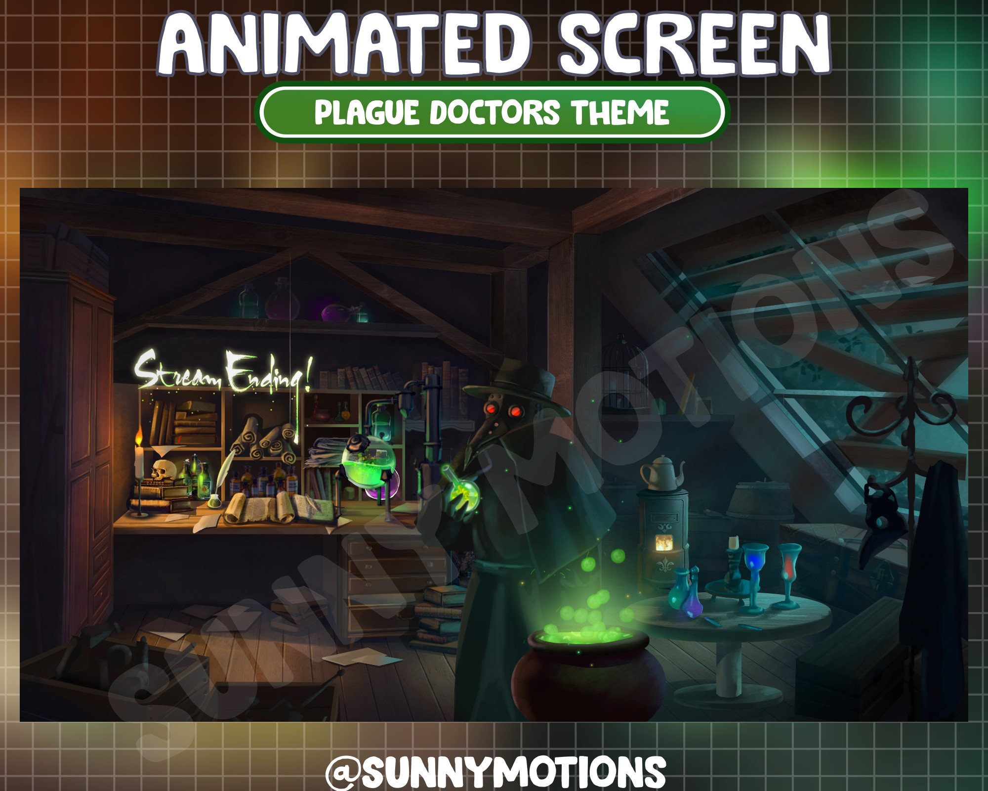 FULL ANIMATED Plague Doctors Aesthetic Twitch Overlay Stream | Etsy