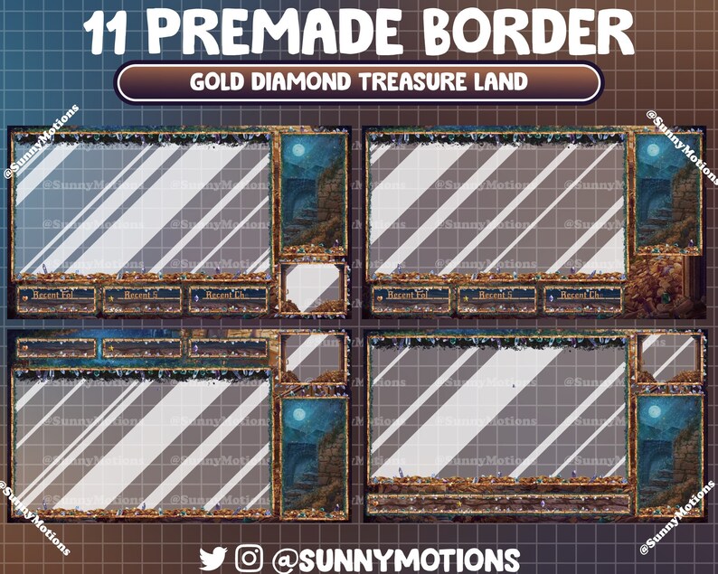 ANIMATED Stream Package: Piles of Gold Diamond Treasure Chest Twitch ...