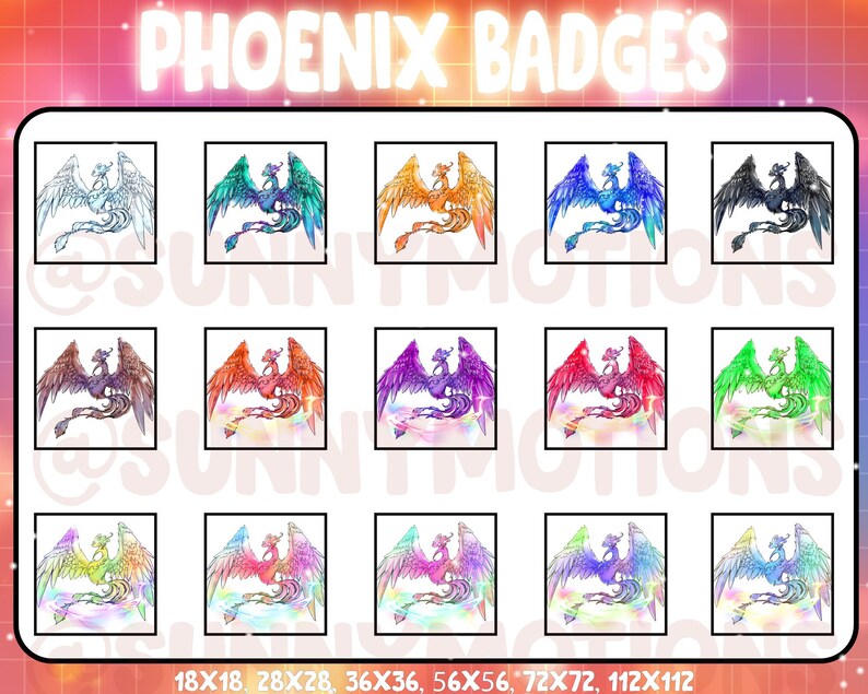 Phoenix Twitch Loyalty Sub Bit Badges / Kawaii Animal Emoji / Cool ...