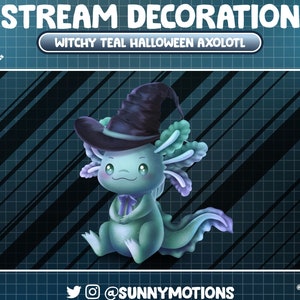 Animated Stream Decoration Galaxy Teal Witchy Halloween Axolotl Twitch ...