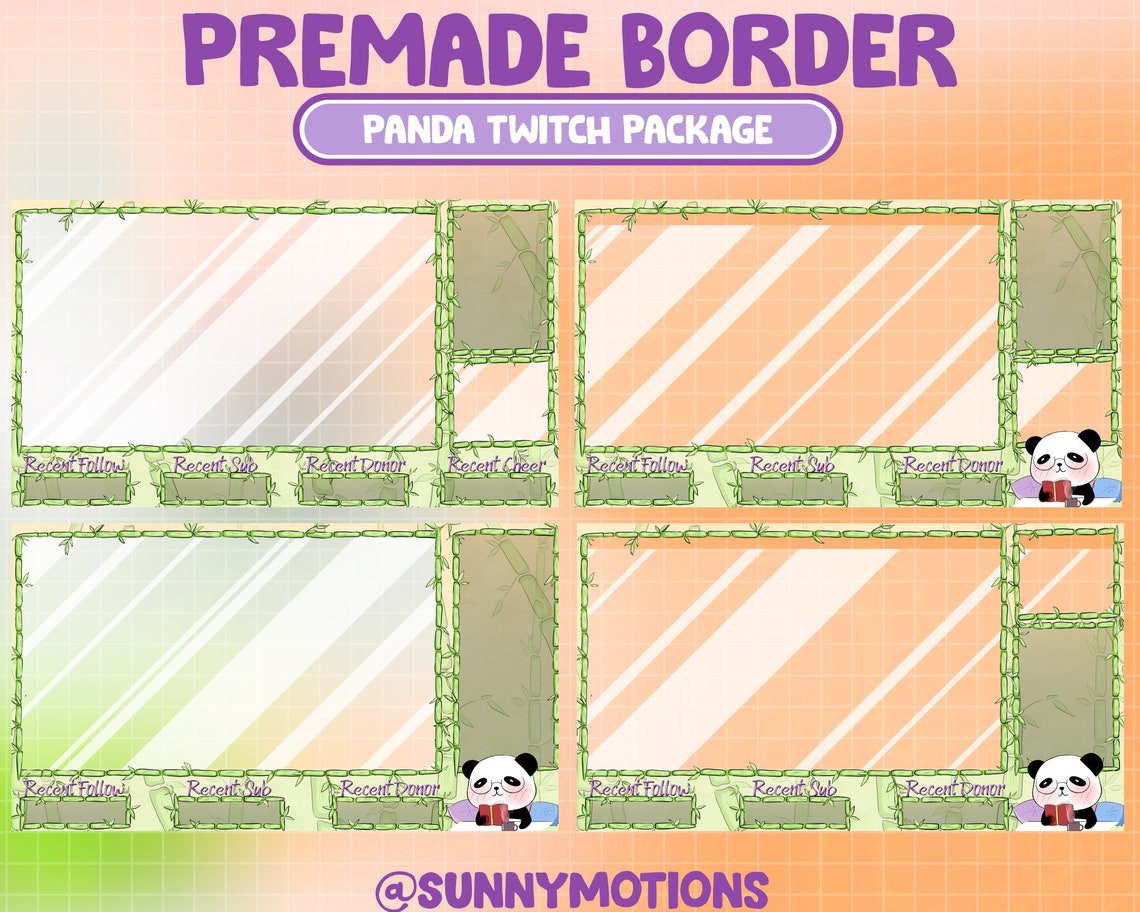 FULL ANIMATED Twitch Stream Package Cute Panda in Magical Lake - Etsy