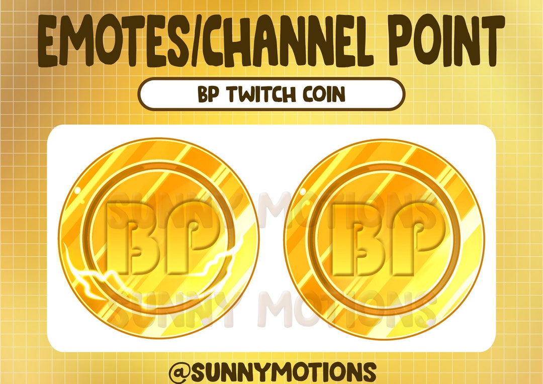 Twitch Gold 2 BP Coin Emotes / Channel Points / Kawaii / Money Coin ...