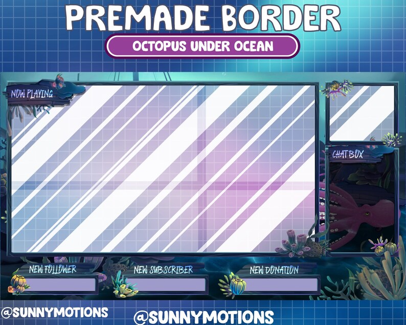 FULL ANIMATED Octopus Twitch Stream Package / Under Ocean Art With ...