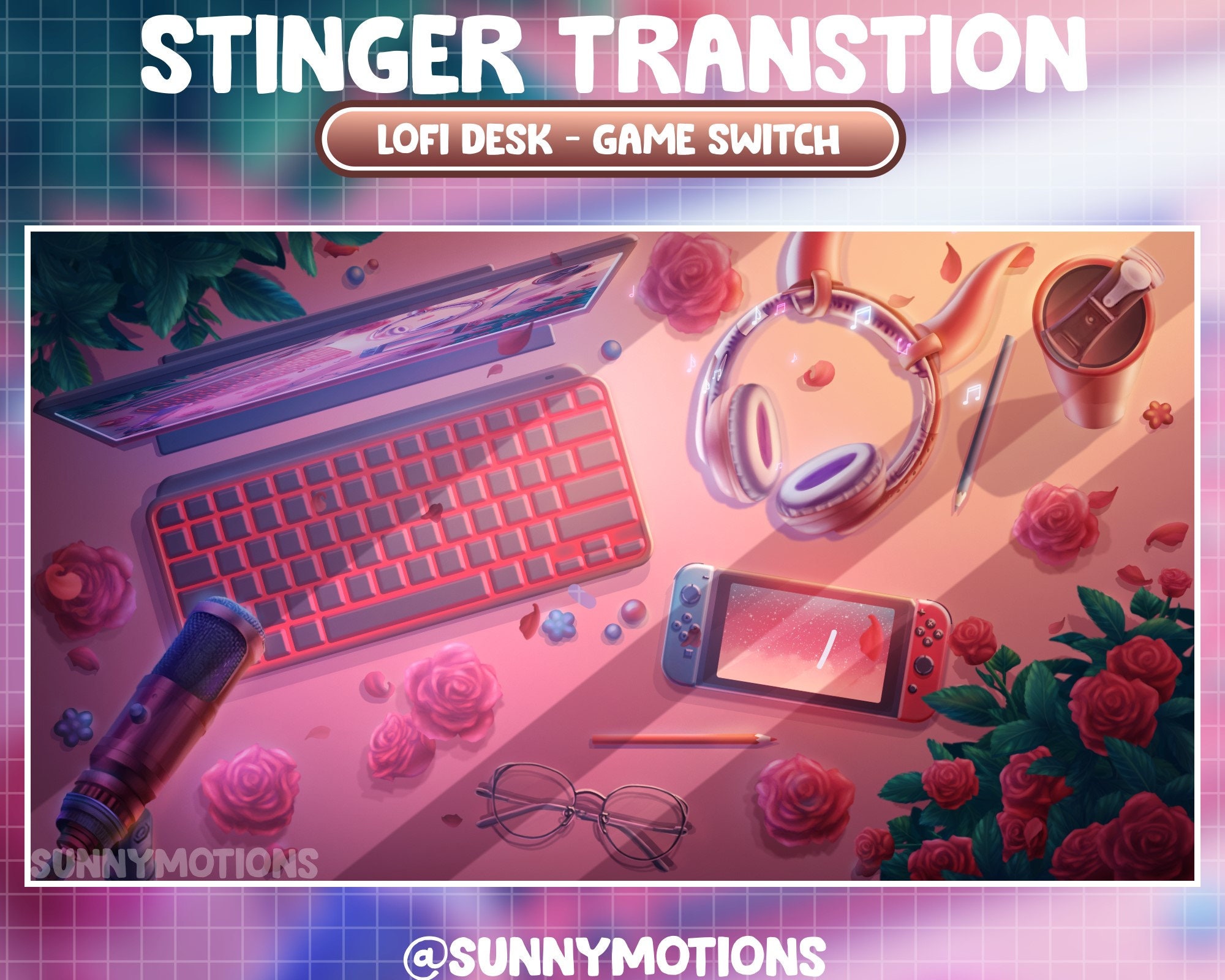 Animated Twitch Stream Stinger Transition / Clean Retro Lo-fi - Etsy