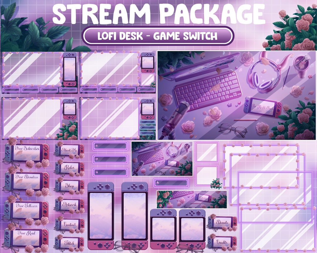 FULL Animated Twitch Overlay Stream Package / Clean Retro Lo-fi Morning ...