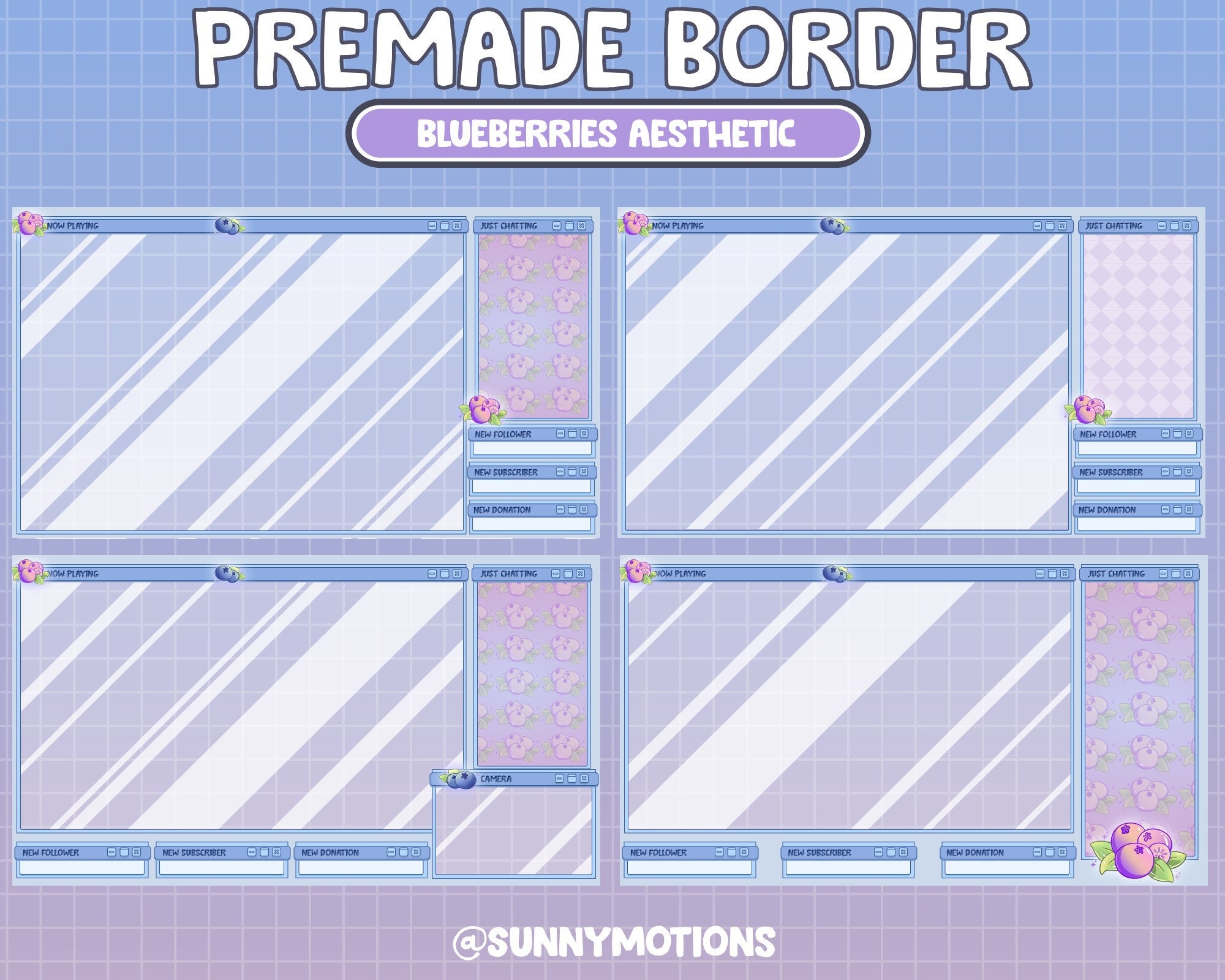 FULL ANIMATED Twitch Stream Package / Aesthetic Blueberry | Etsy